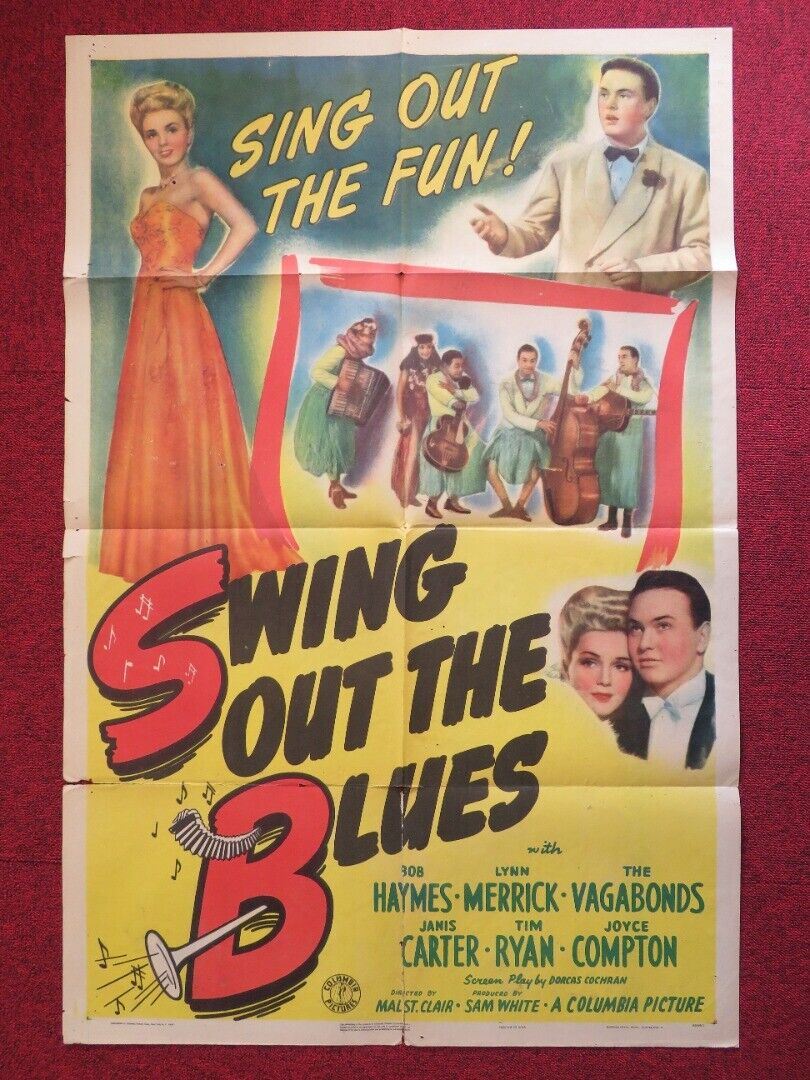 SWING OUT THE BLUES FOLDED US ONE SHEET POSTER BOB HAYMES LYNN MERRICK ...