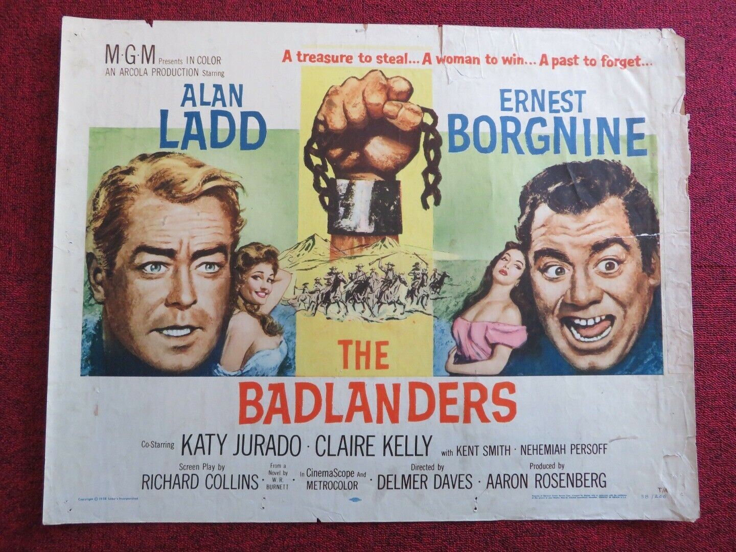 THE BADLANDERS US HALF SHEET (22"x 28") POSTER ALAN LADD ERNEST ...