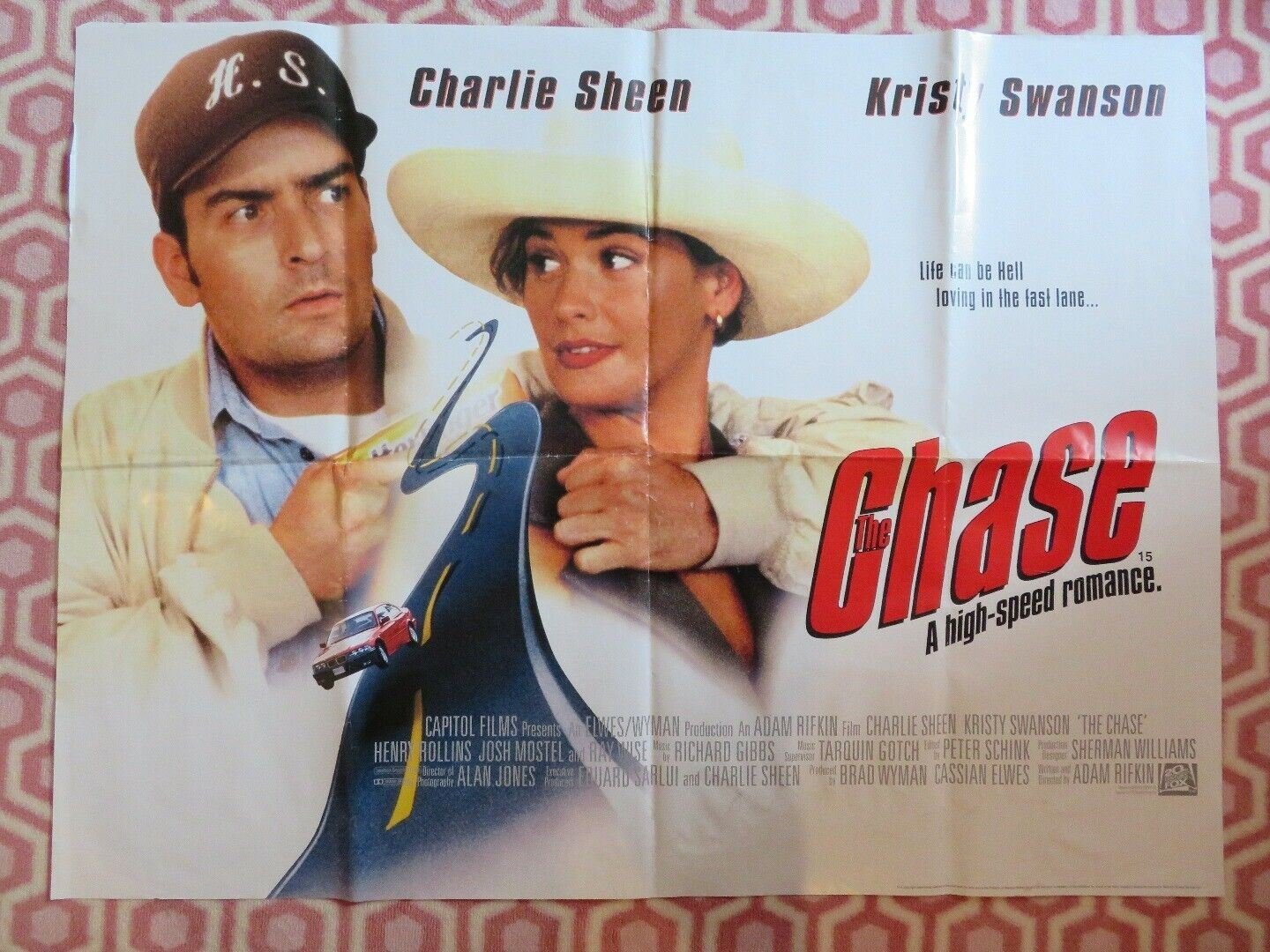 THE CHASE BRITISH QUAD(30 x 40)POSTER CHARLIE SHEEN KRISTY SWANSON HEN ...
