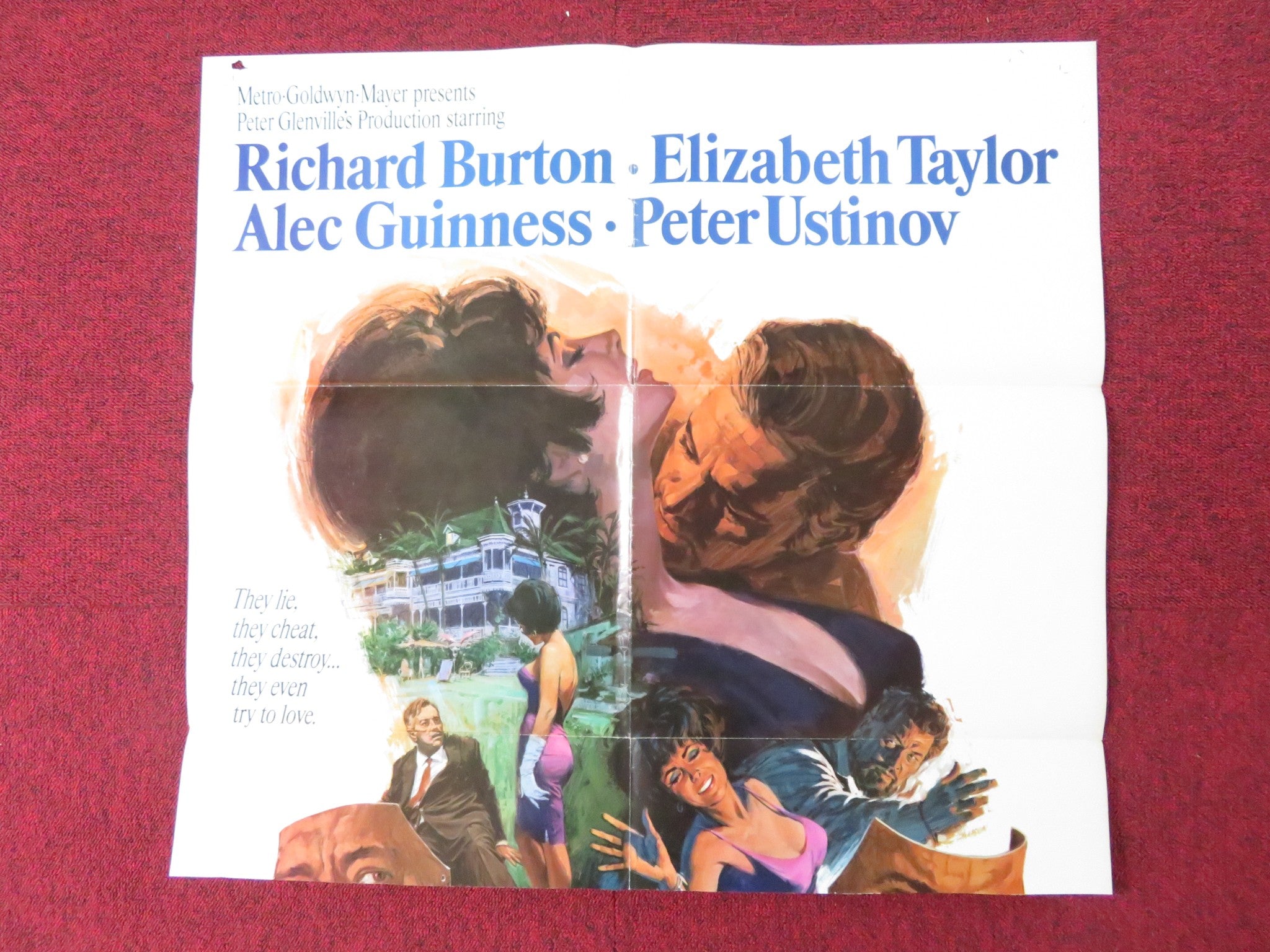 THE COMEDIANS FOLDED US ONE SHEET POSTER RICHARD BURTON ELIZABETH TAYL ...