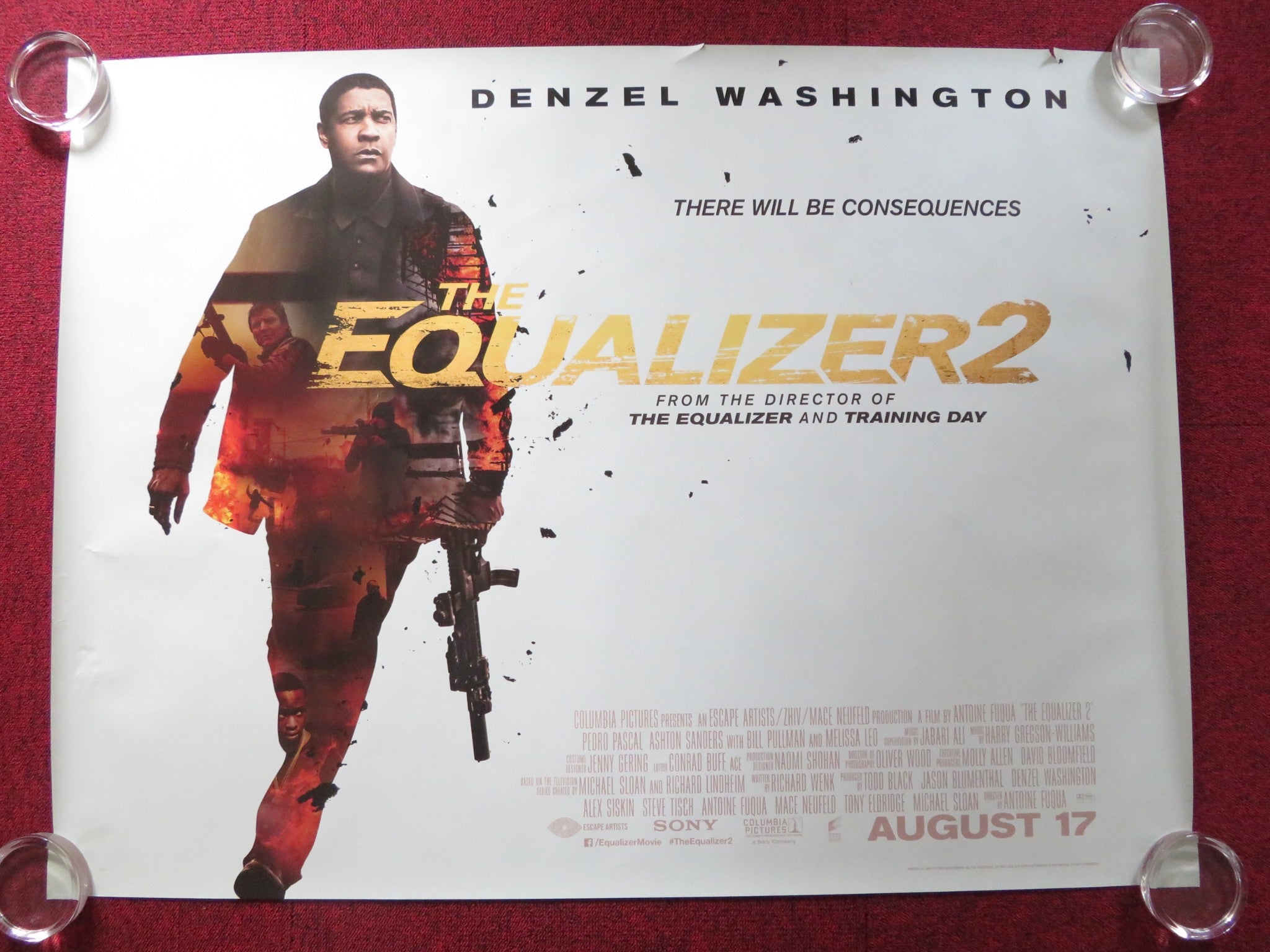THE EQUALIZER 2 UK QUAD (30"x 40") ROLLED POSTER DENZEL WASHINGTON 201 ...