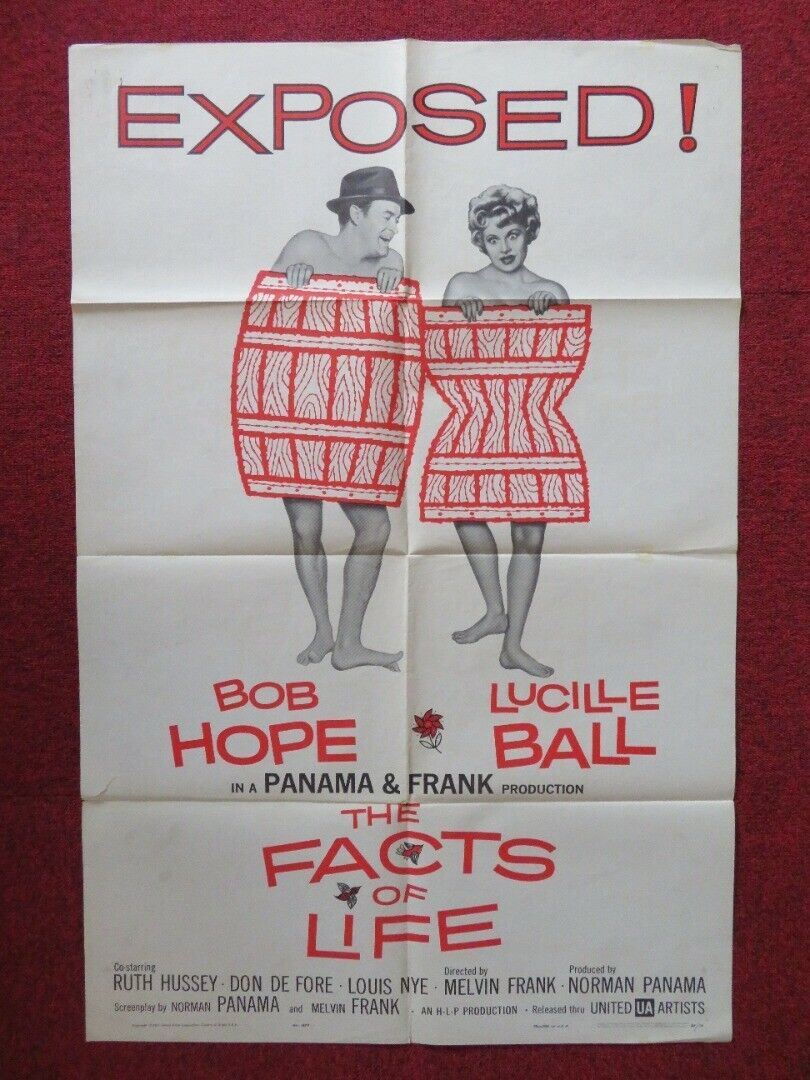THE FACTS OF LIFE FOLDED US ONE SHEET POSTER BOB HOPE LUCILLE BALL 1961 ...