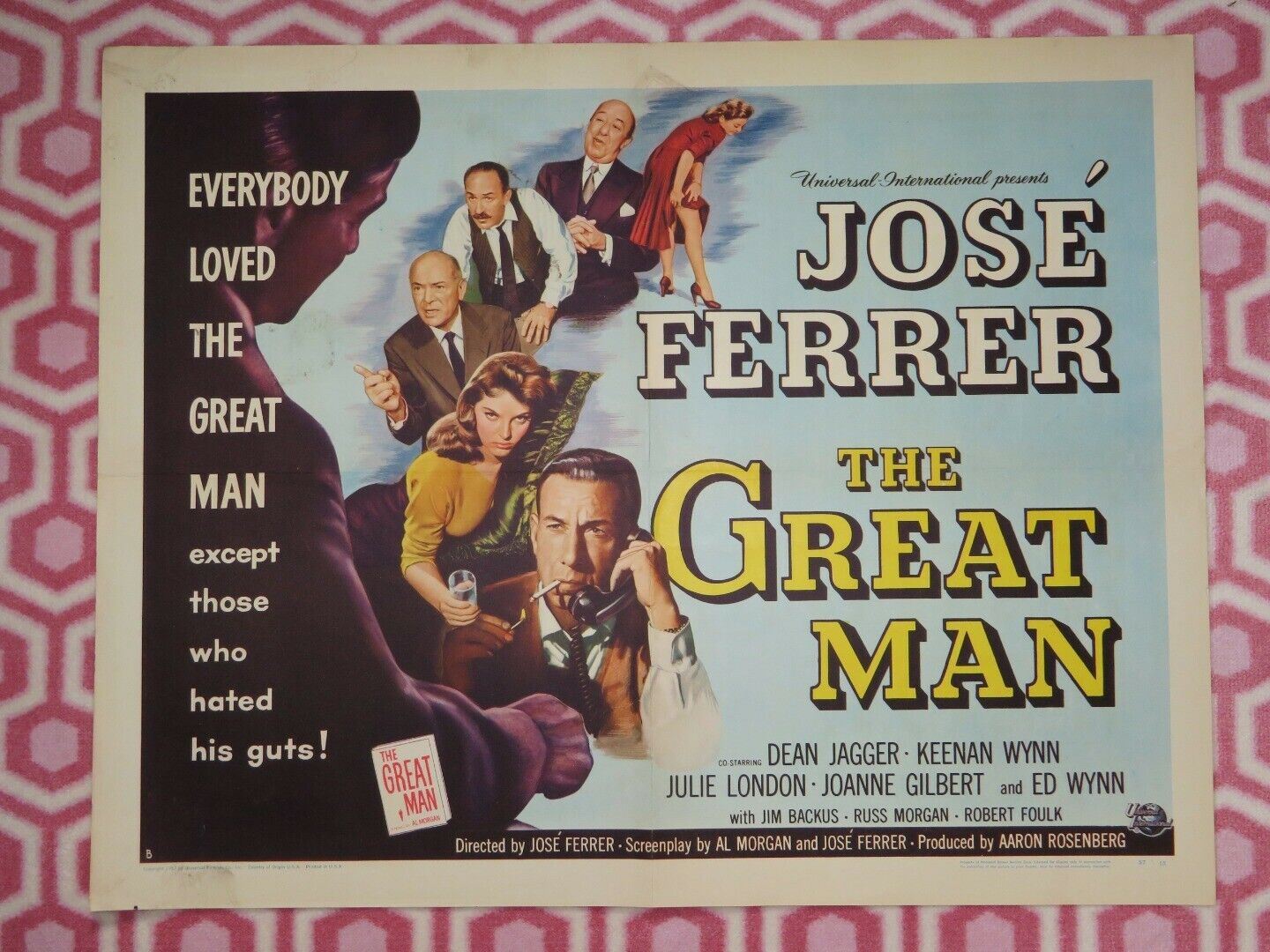 THE GREAT MAN US HALF SHEET (22"x 28") POSTER KEENAN WYNN DEAN JAGGER ...