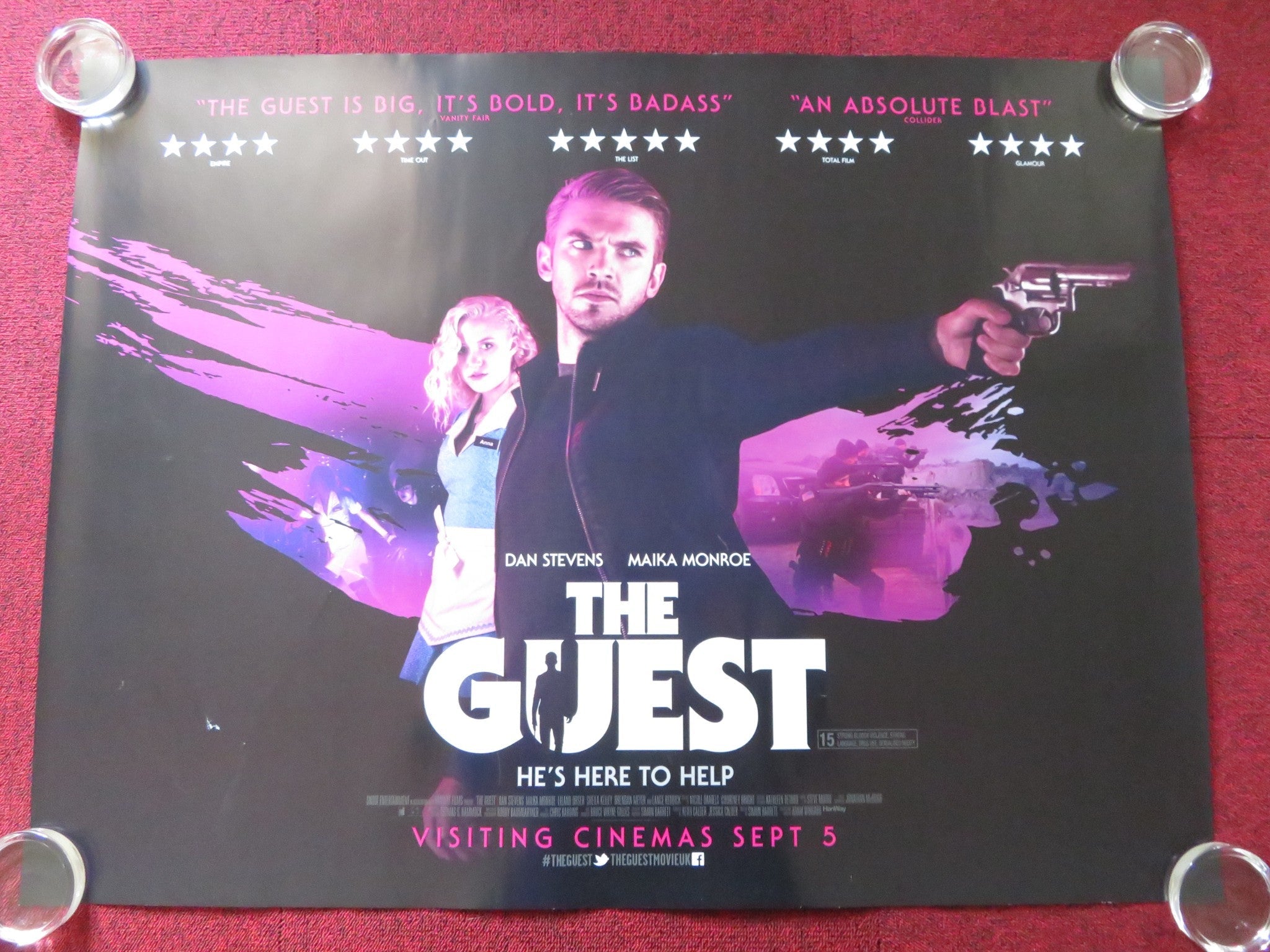 THE GUEST UK QUAD (30"x 40") ROLLED POSTER DAN STEVENS MAIKA MONROE 20 ...
