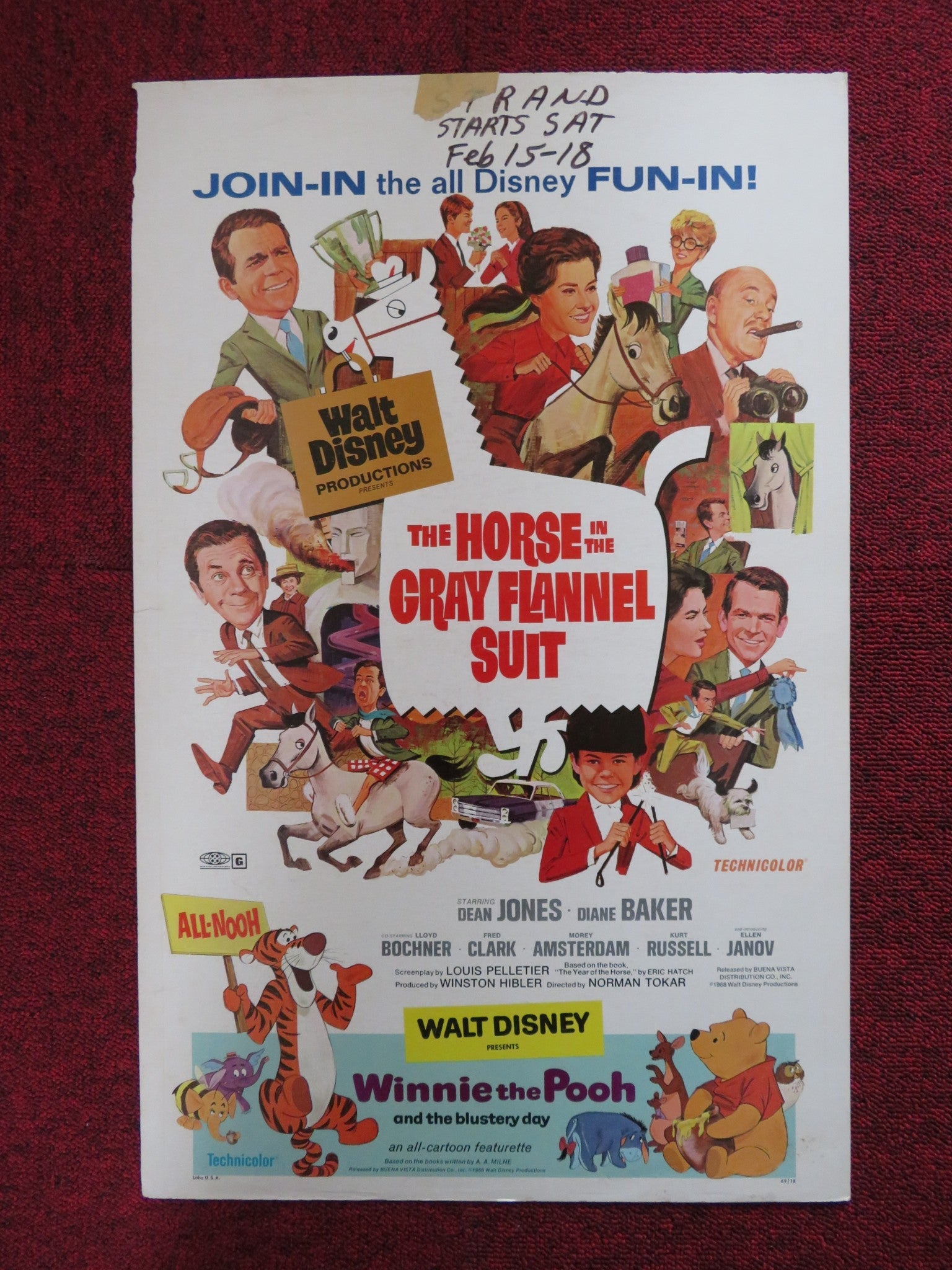 THE HORSE IN THE GRAY FLANNEL SUIT WINDOW CARD (14"x 22") POSTER DISNE ...
