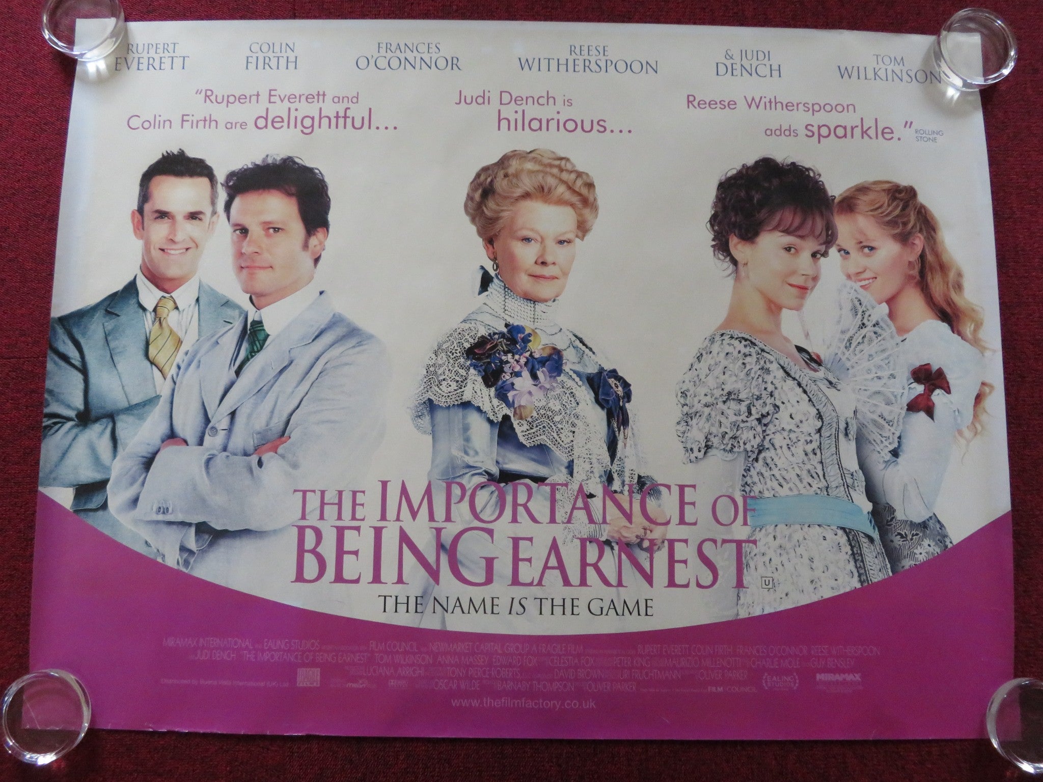 THE IMPORTANCE OF BEING EARNEST UK QUAD ROLLED POSTER RUPERT EVERETT ...