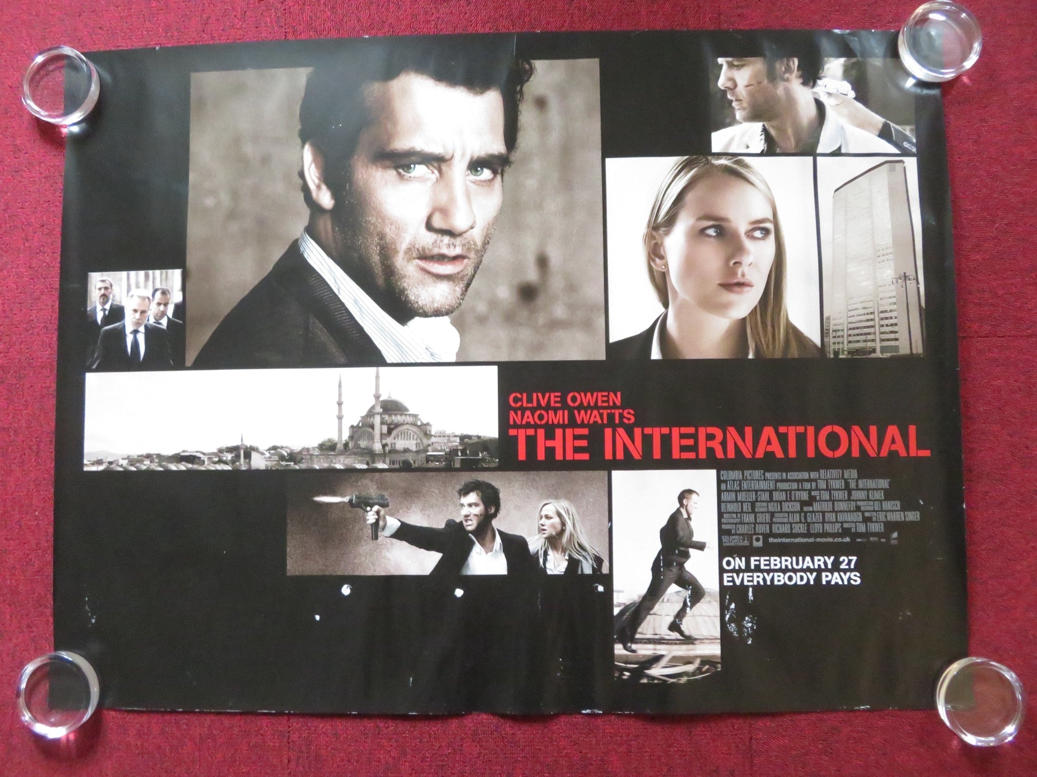 THE INTERNATIONAL UK QUAD (30"x 40") ROLLED POSTER CLIVE OWEN NAOMI WA ...