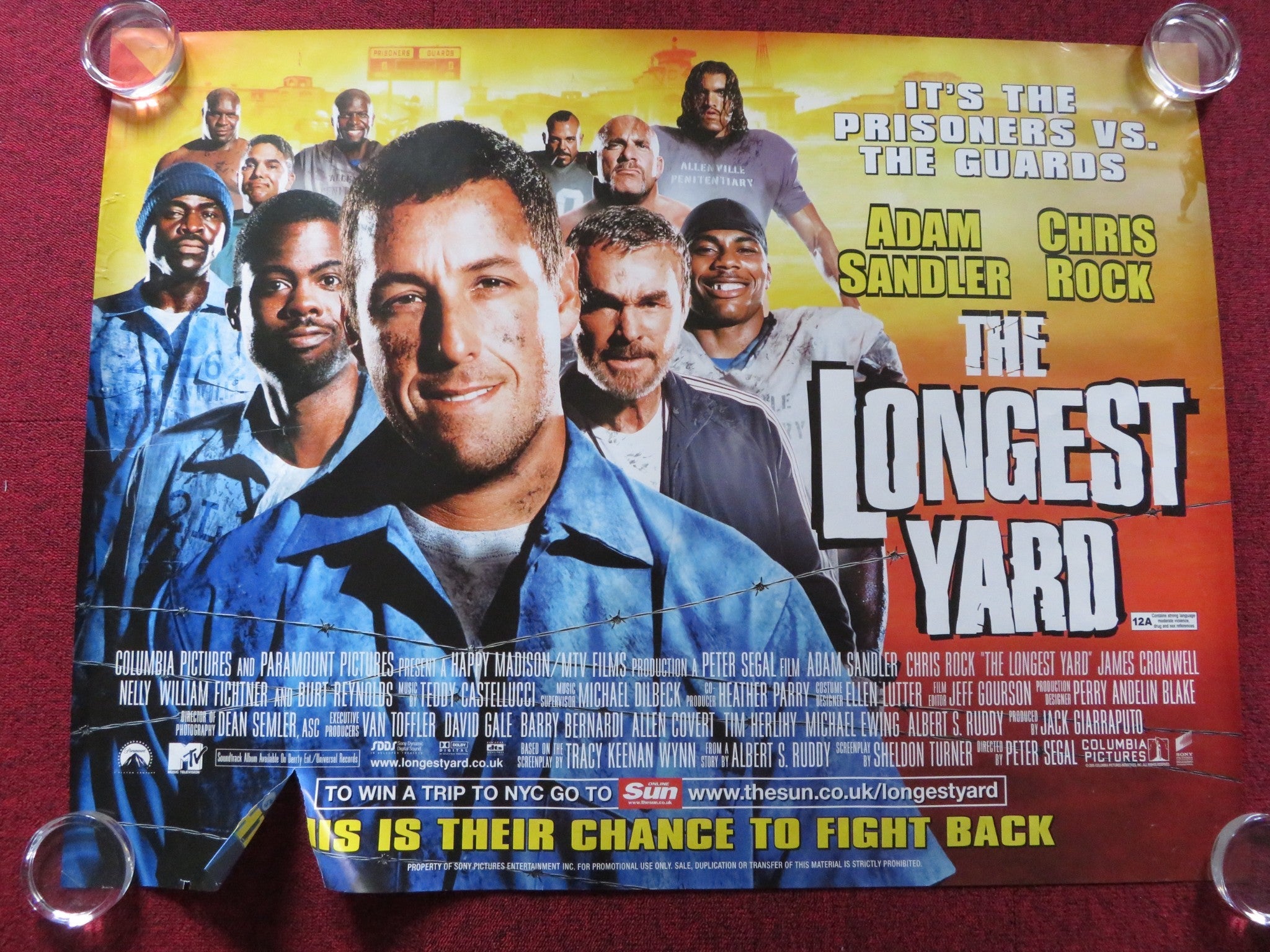 THE LONGEST YARD UK QUAD (30"x 40") ROLLED POSTER ADAM SANDLER CHRIS R ...