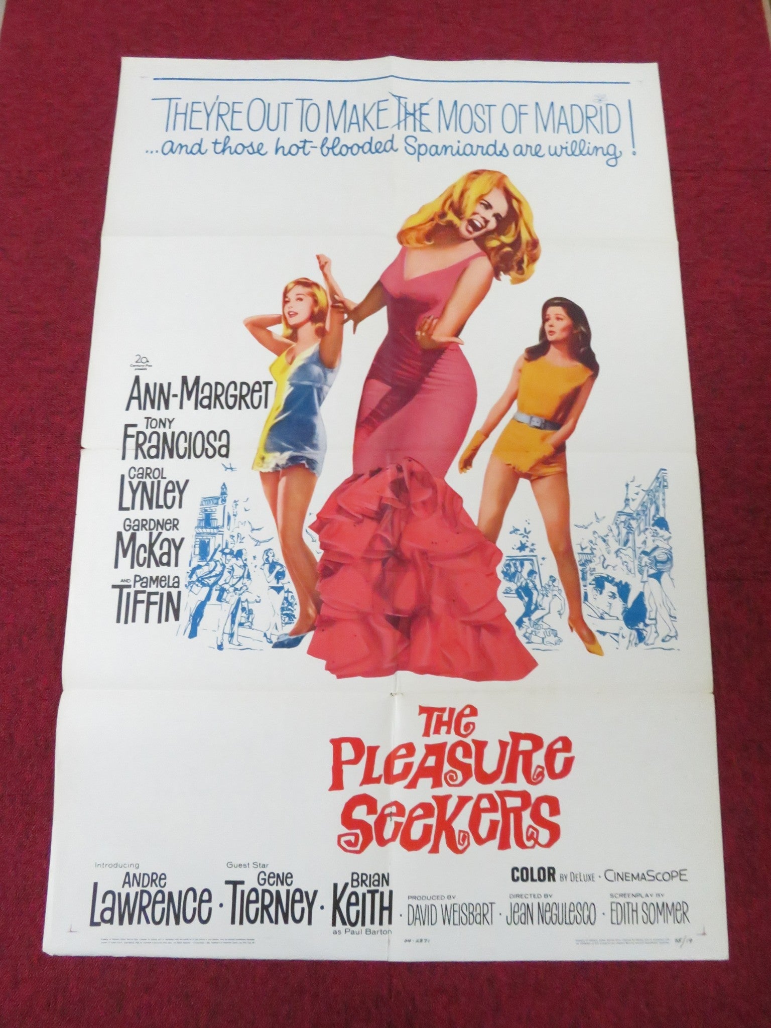 THE PLEASURE SEEKERS FOLDED US ONE SHEET POSTER ANN-MARGRET CAROL LYNL ...