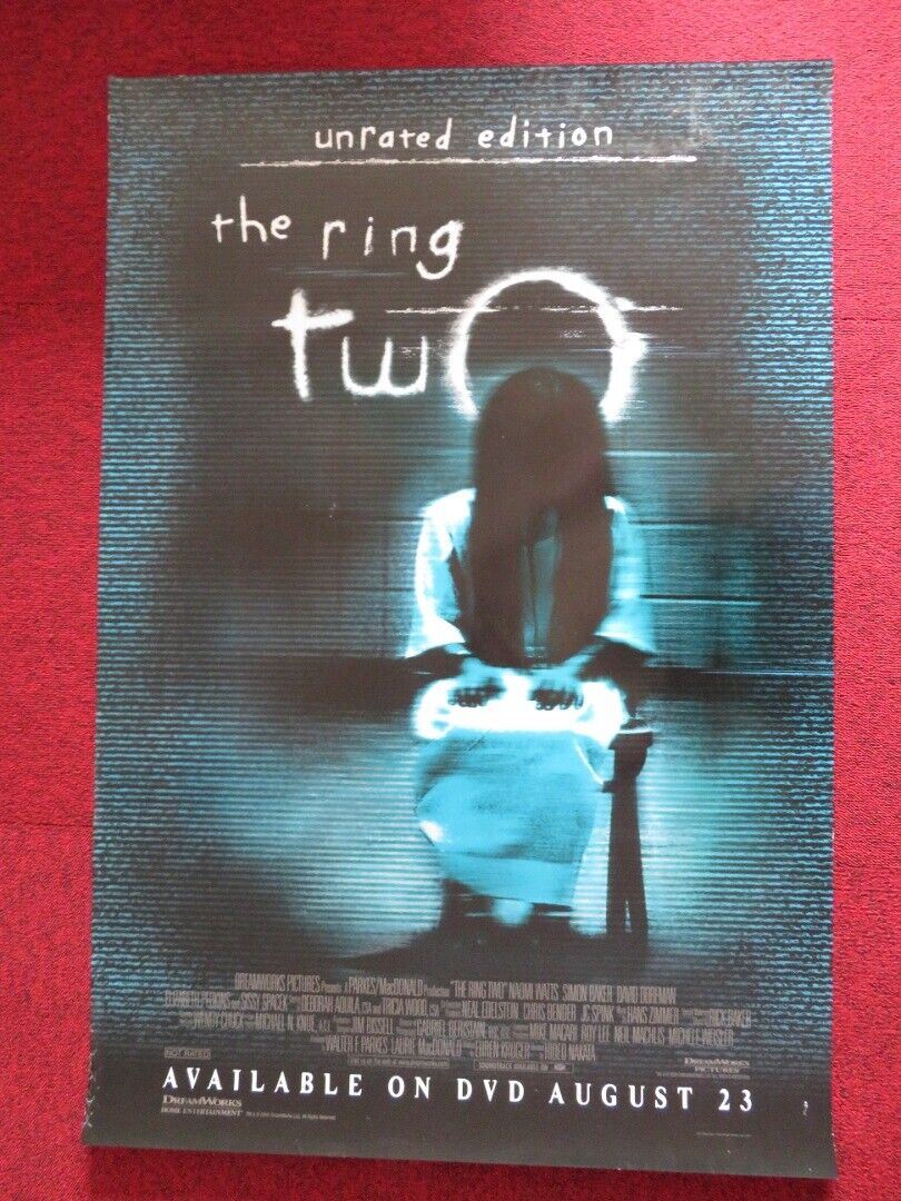 THE RING TWO DVD US ONE SHEET POSTER ROLLEDNAOMI WATTS SIMON BAKER 200 ...