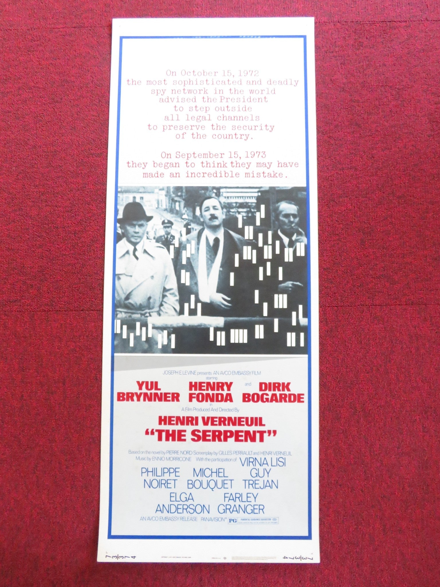 THE SERPENT US INSERT (14"x 36") POSTER YUL BRYNER HENRY FONDA 1973 ...