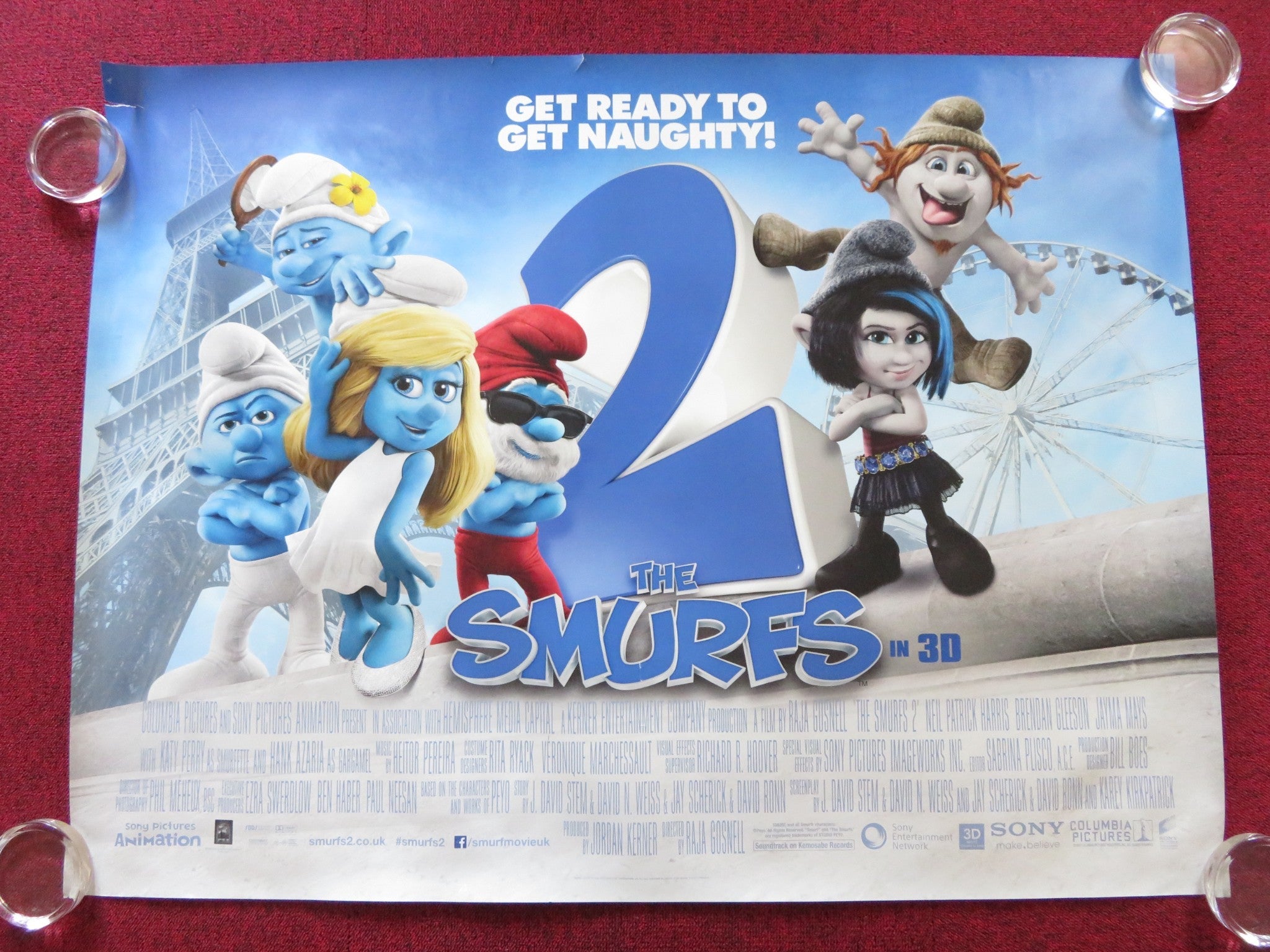 THE SMURFS 2 UK QUAD (30"x 40") ROLLED POSTER HANK AZARIA 2013 ...