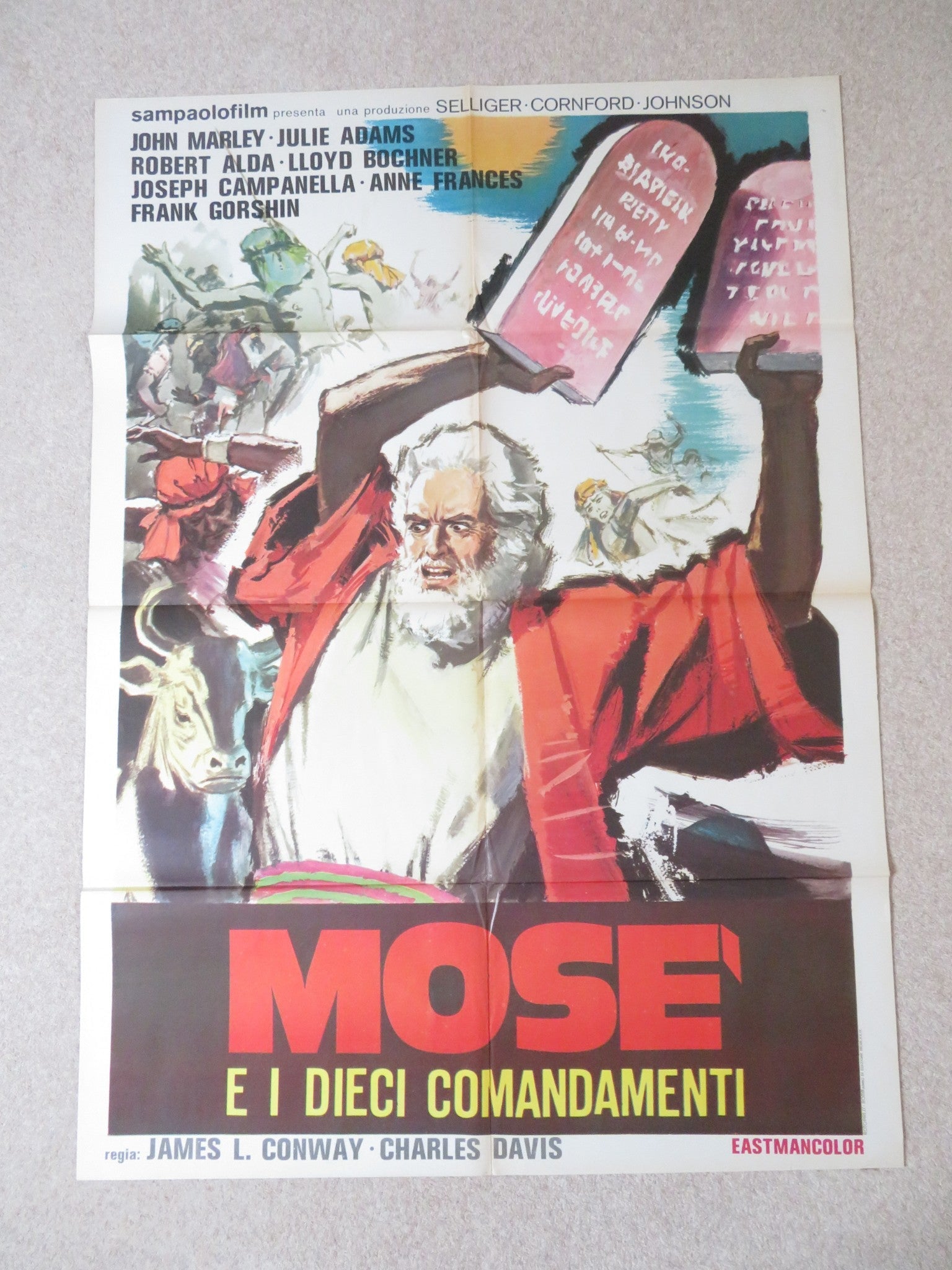 THE STORY OF MOSES ITALIAN 2 FOGLIO POSTER JOHN MARLEY JULIE ADAMS 197 ...