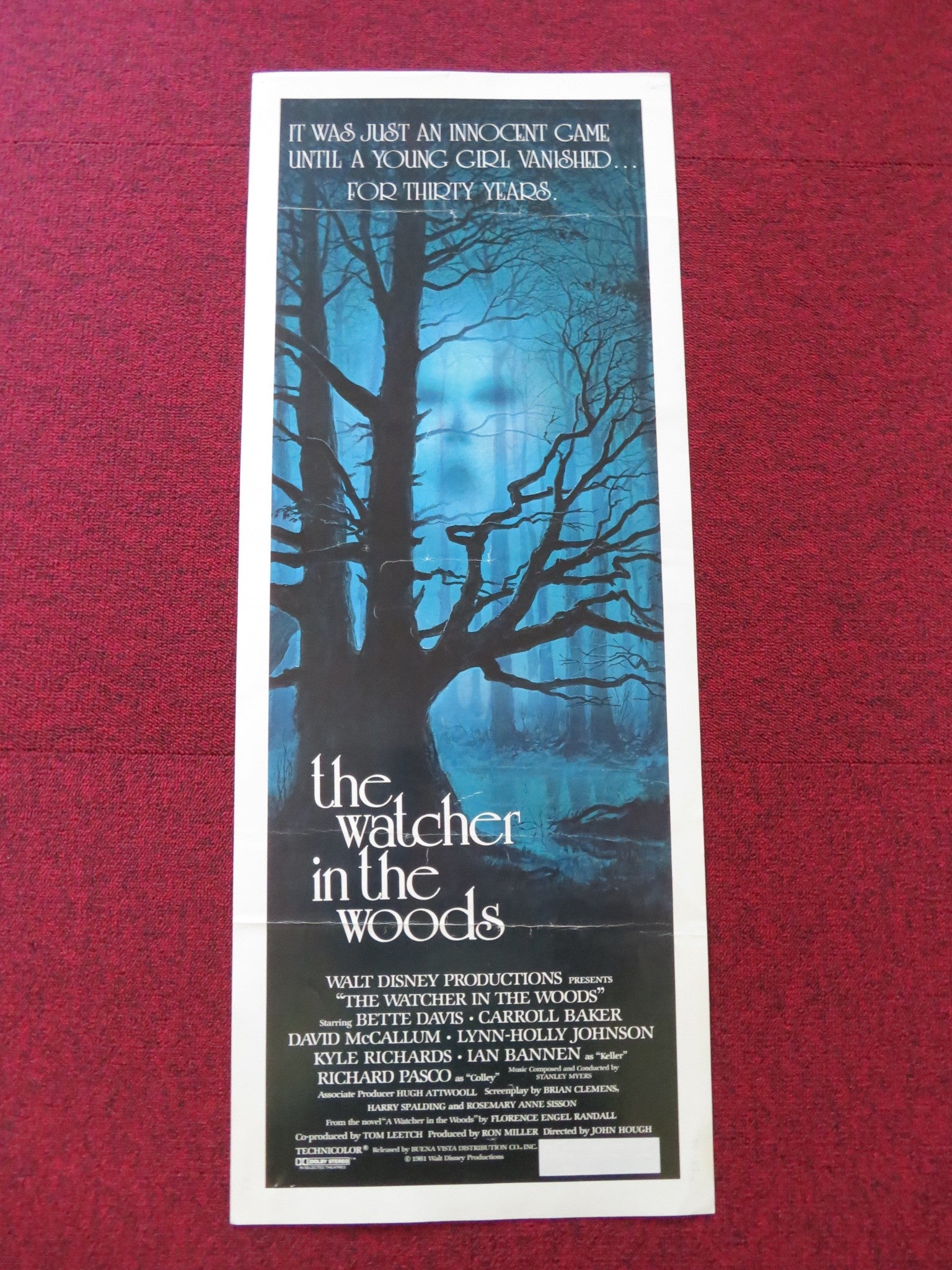 THE WATCHER IN THE WOODS US INSERT (14"x 36") POSTER DISNEY CARROLL BA ...