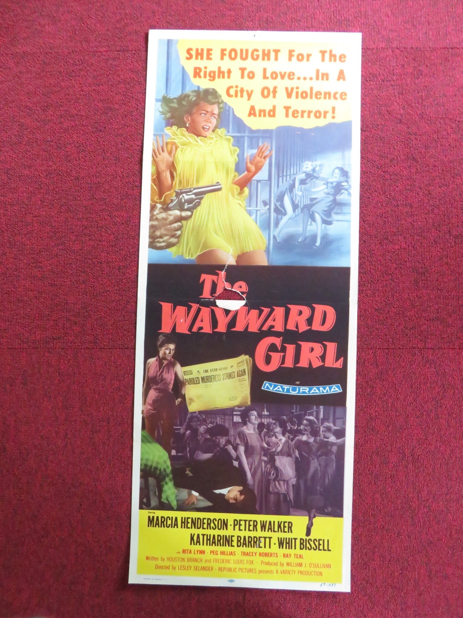 THE WAYWARD GIRL US INSERT (14"x 36") POSTER MARCIA HENDERSON PETER WA ...