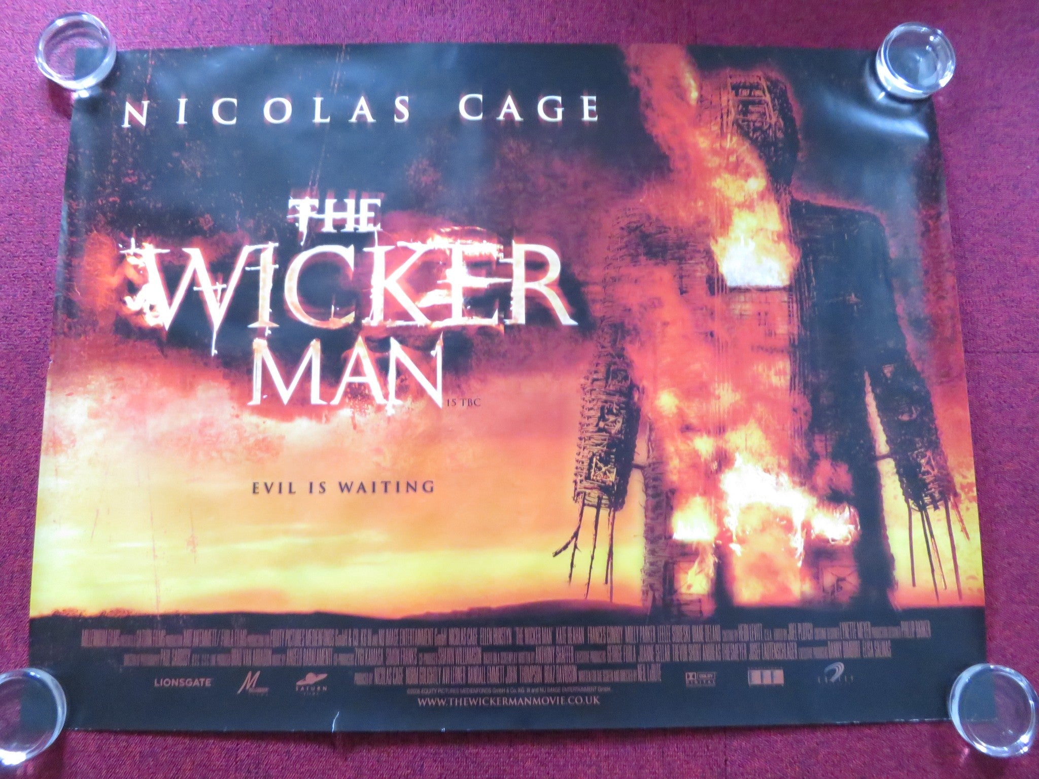 THE WICKER MAN UK QUAD (30"x 40") ROLLED POSTER NICOLAS CAGE ELLEN BUR ...