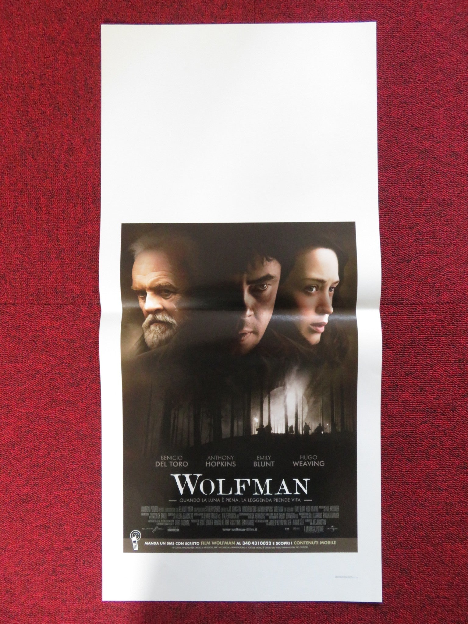 THE WOLFMAN ITALIAN LOCANDINA POSTER BENICIO DEL TORO ANTHONY HOPKINS ...