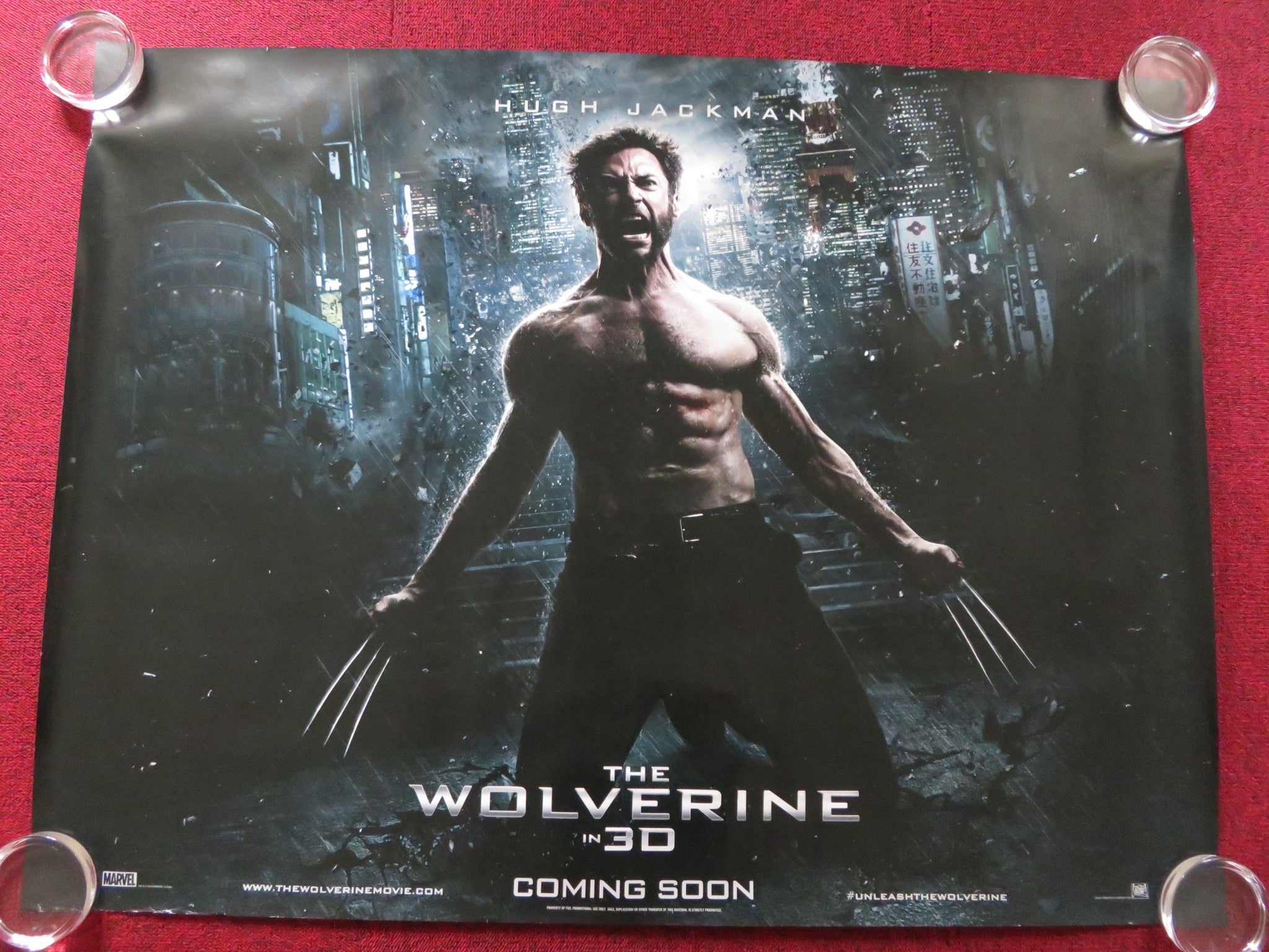 THE WOLVERINE UK QUAD (30"x 40") ROLLED POSTER MARVEL HUGH JACKMAN 201 ...