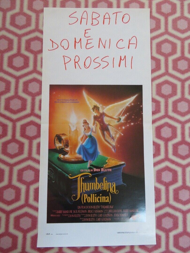 THUMBELINA ITALIAN LOCANDINA (27" x 13") POSTER HANS CHRISTIAN ANDERSO ...
