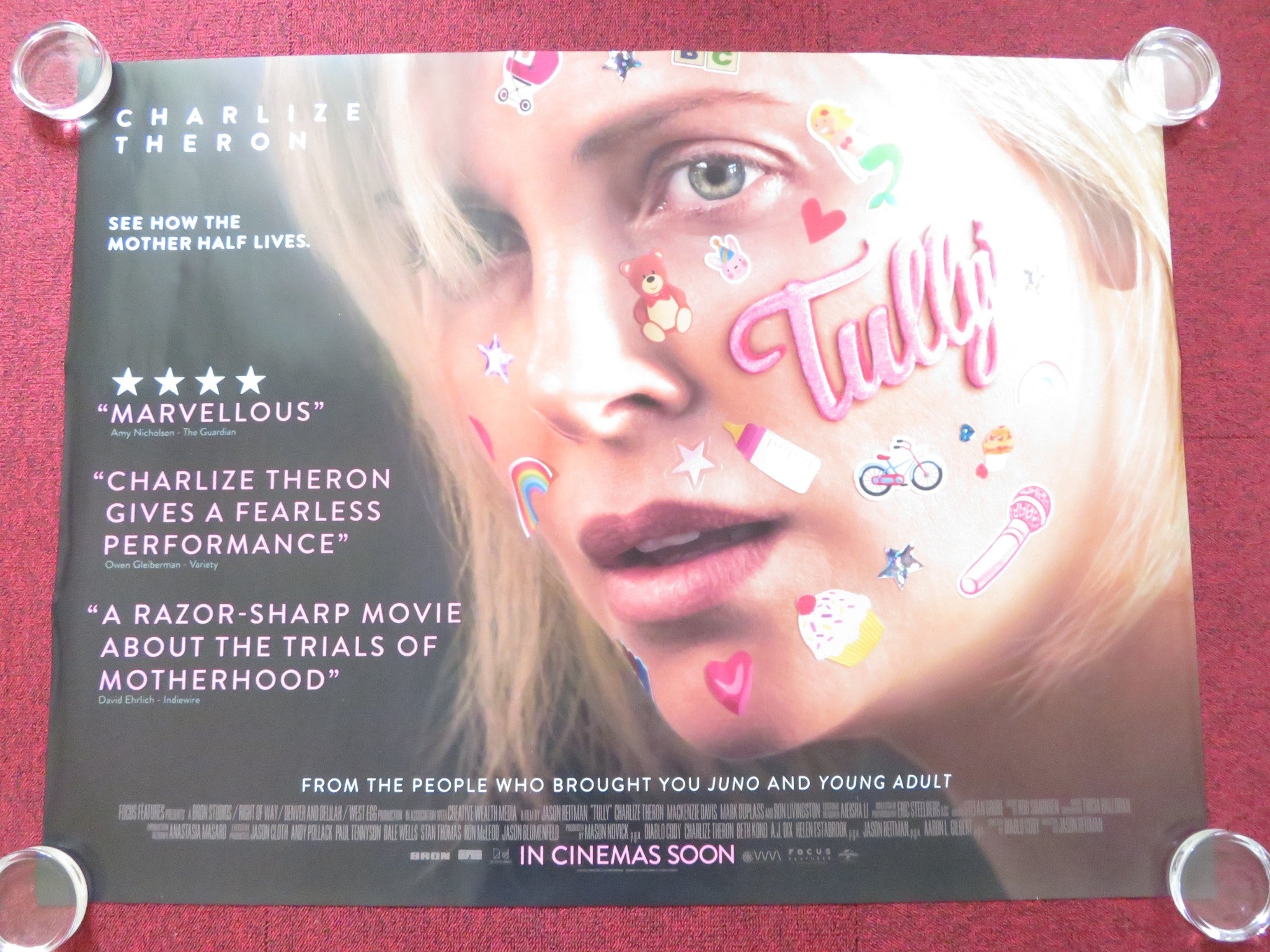 TULLY UK QUAD (30"x 40") ROLLED POSTER CHARLIZE THERON MACKENZIE DAVIS ...