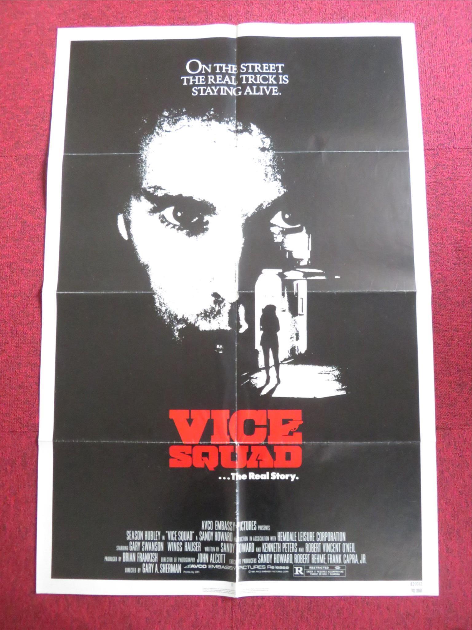 VICE SQUAD FOLDED US ONE SHEET POSTER GARY SWANSON SEASON HUBLEY 1982 ...