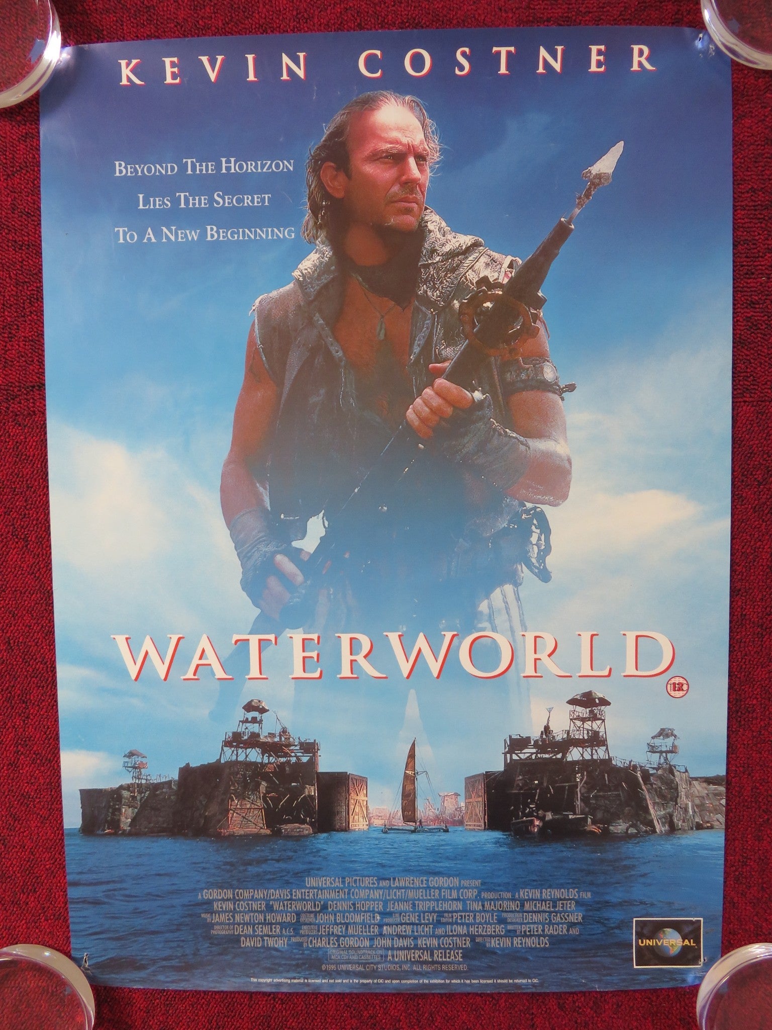 WATERWORLD VHS VIDEO POSTER KEVIN COSTNER DENNIS HOPPER 1995 ...