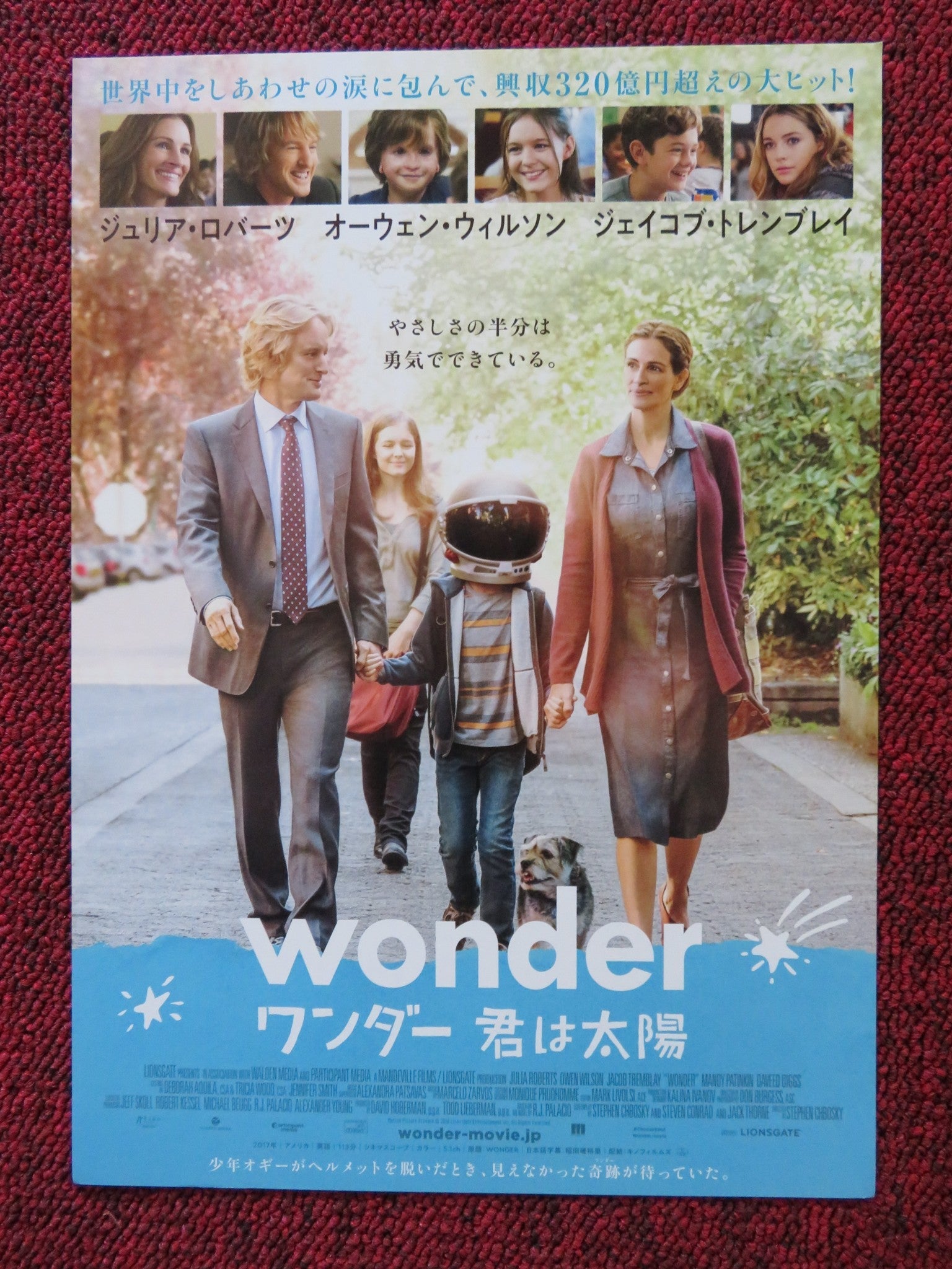WONDER JAPANESE CHIRASHI (B5) POSTER OWEN WILSON JULIA ROBERTS 2017 ...